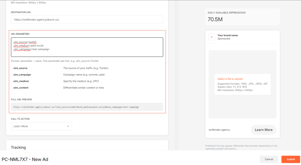 Add UTM Parameters to Social Media Platforms | Wolfenden